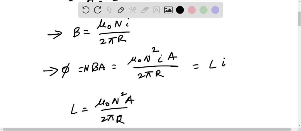 SOLVED: A toroidal inductor consists of 500 turns around a toroid of ...