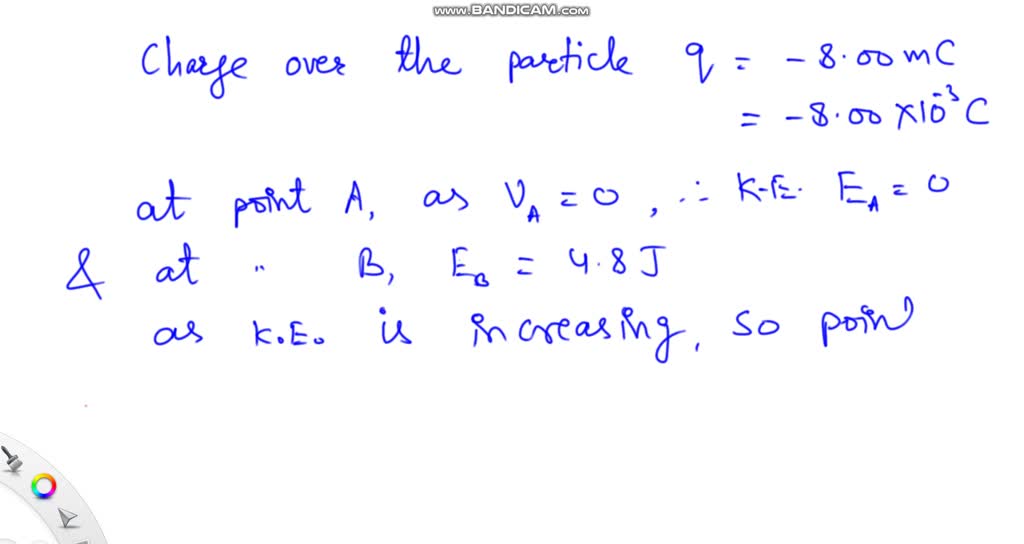 VIDEO solution: A charged particle (q = -8.00 mC), which moves in a ...