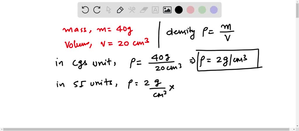 SOLVED: The stone of mass 40 g has a volume of 20 cmÂ³. Find its ...