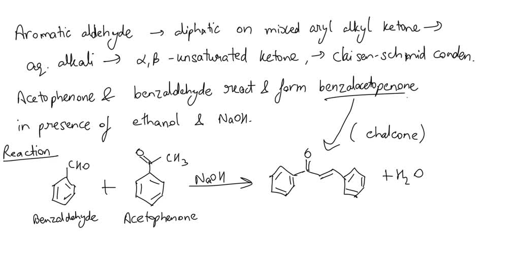 SOLVED: 2) Suggest a synthesis of benzalacetophenone using a crossed ...