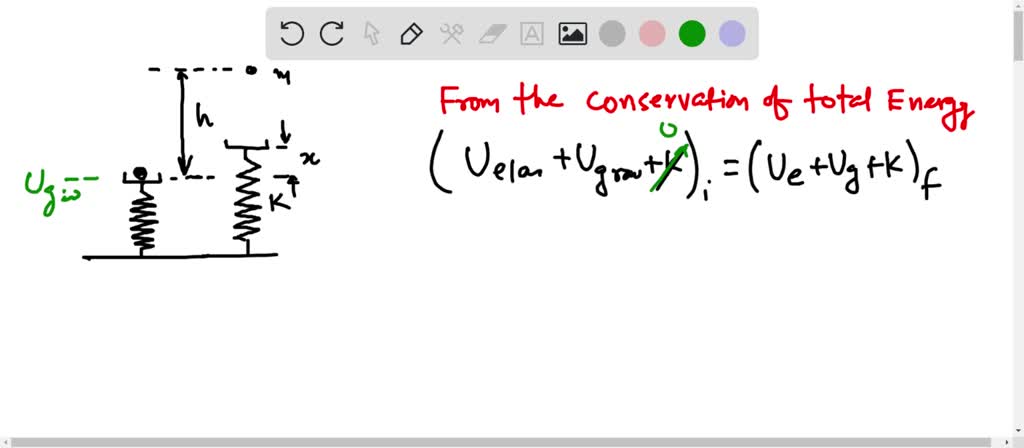 SOLVED: A vertically mounted spring (k = 750 N/m) is compressed by 19.0 ...