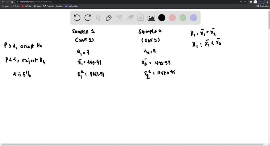 SOLVED:An SAT prep course claims to improve the test score of students ...