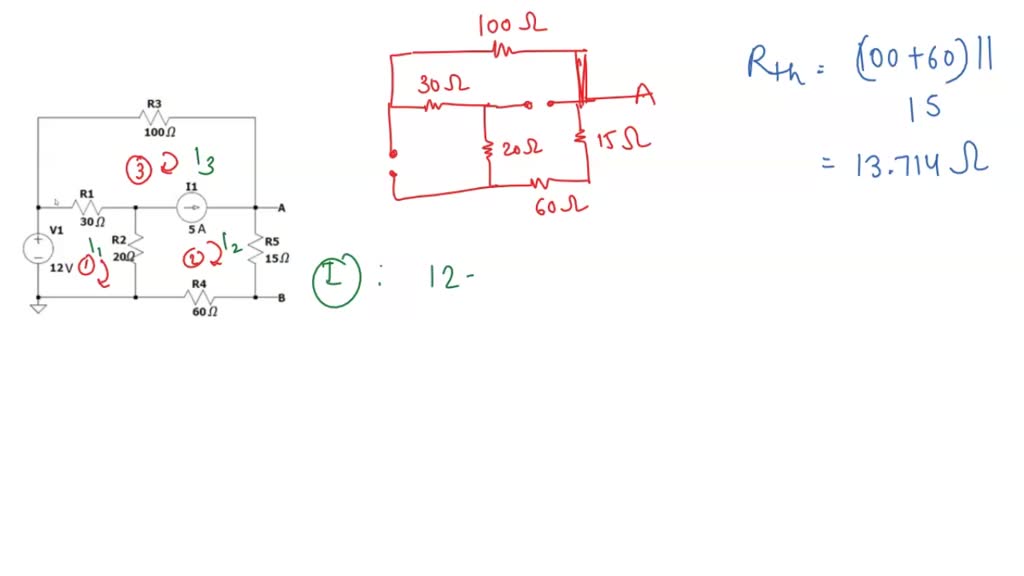 SOLVED: QUESTION 2 [25 Marks] (a) Find Thevenin's equivalent circuit across terminals A and B of ...