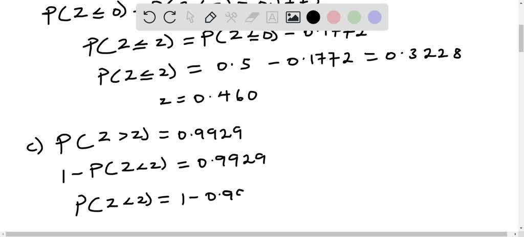 SOLVED: Find the following z-values for the standard normal variable Z ...