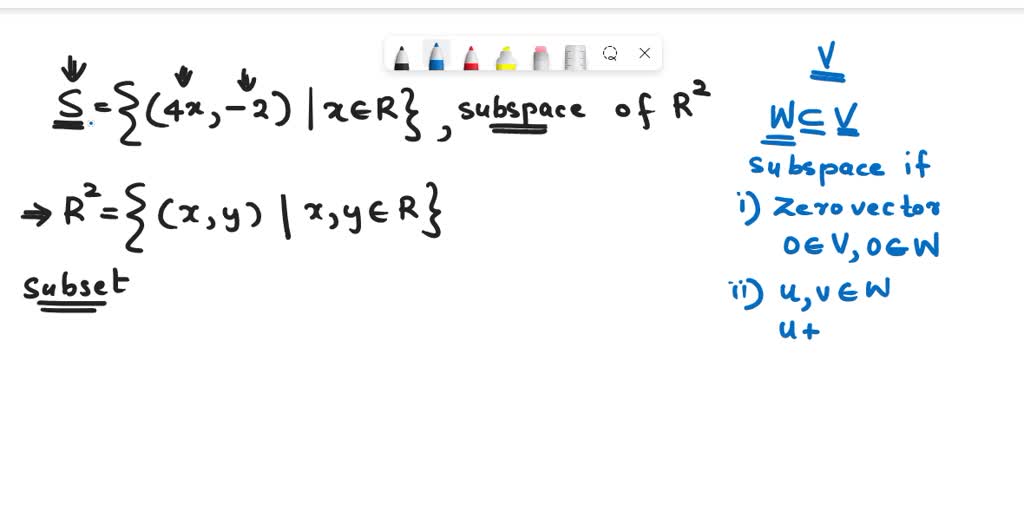 Question 2 The figure below shows a set in R2, marked in blue (and ...