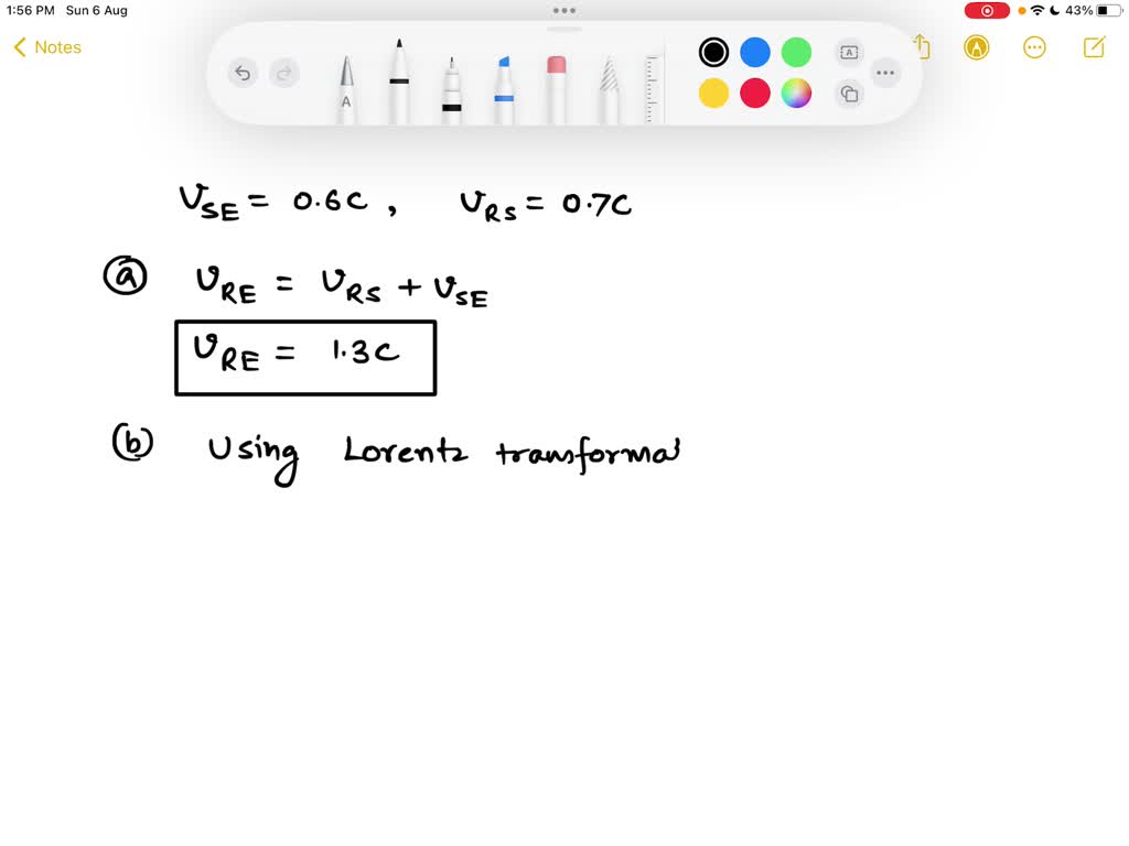 SOLVED: Suppose a spaceship, travelling at a speed of 0.6c away from ...