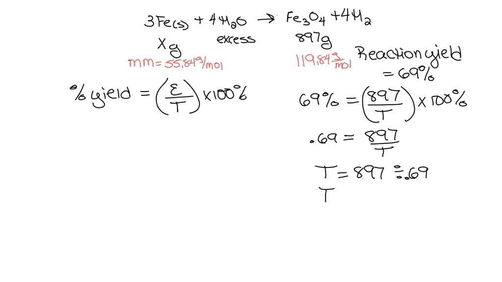 SOLVED: When iron and steam react at high temperatures, the following ...
