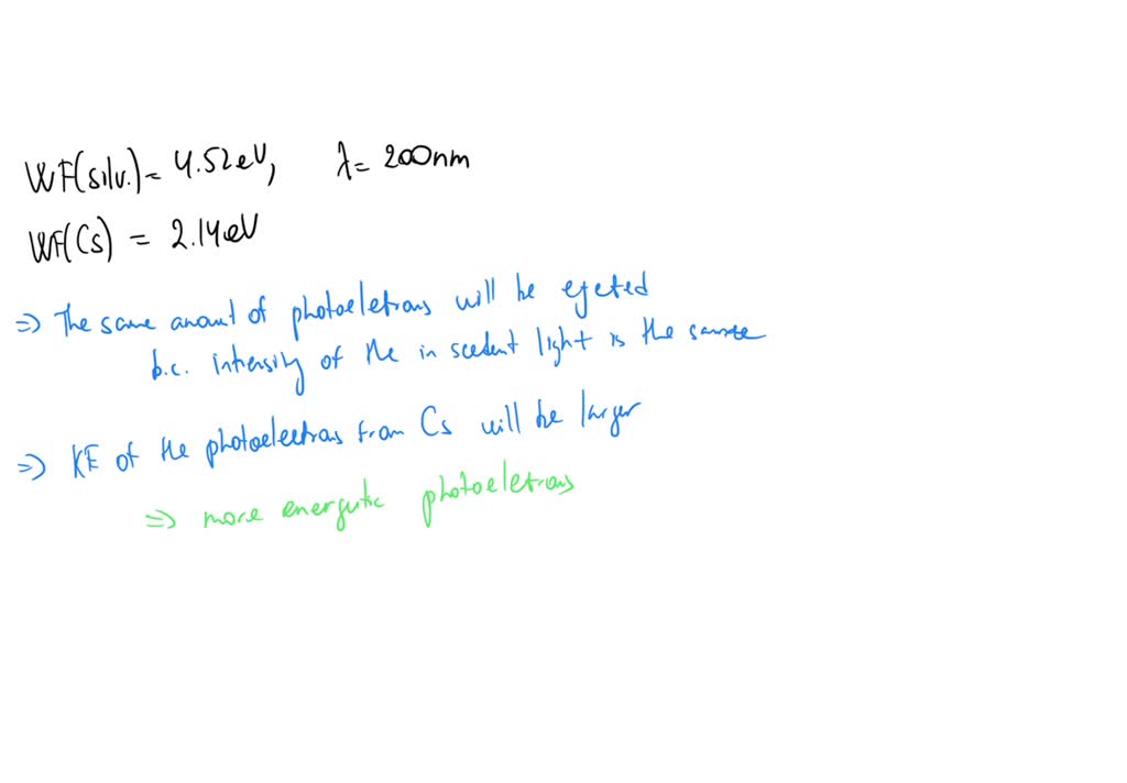 SOLVED: A sample of silver (with work function 4.52 eV) is exposed to ...