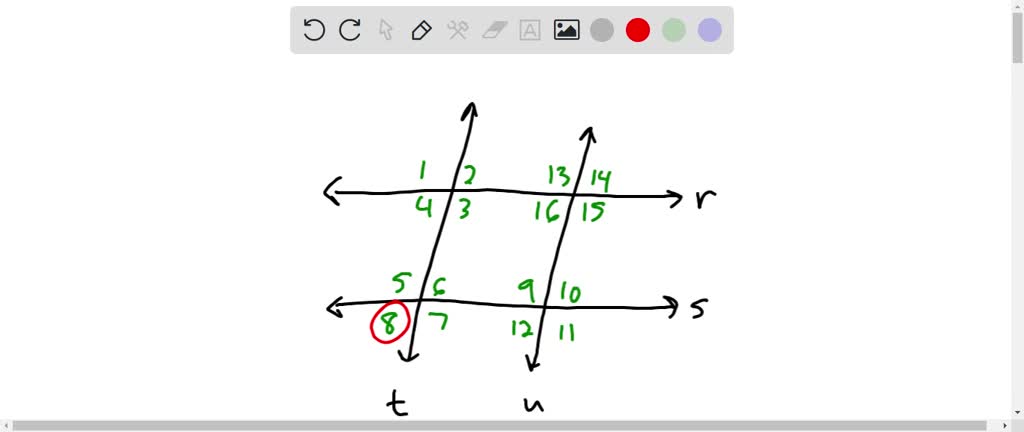 SOLVED: 20POINTS Parallel lines r and s are cut by two transversals, parallel lines t and u ...