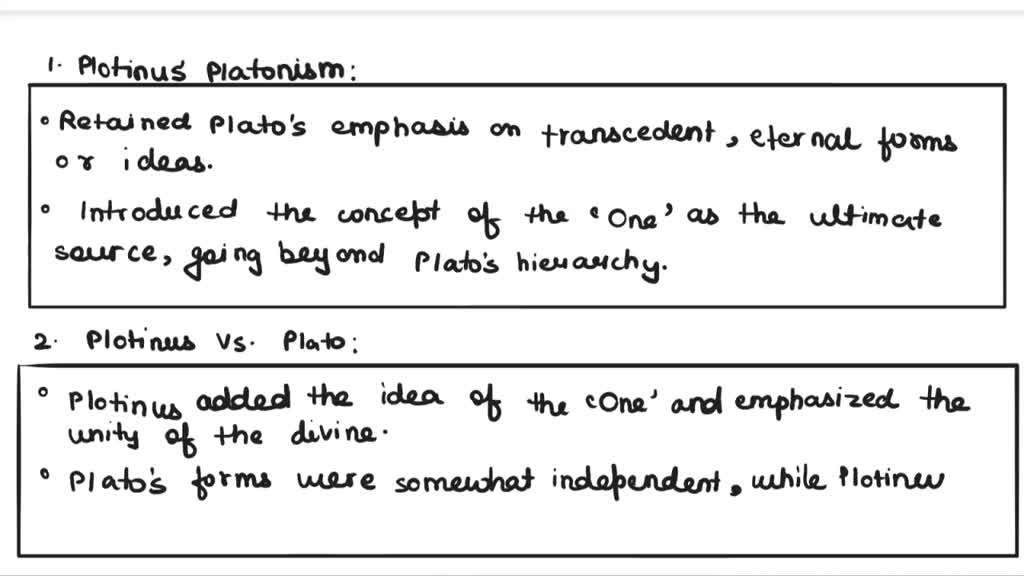SOLVED: 1. Plotinus is often called a "neo-Platonist." But what's so ...