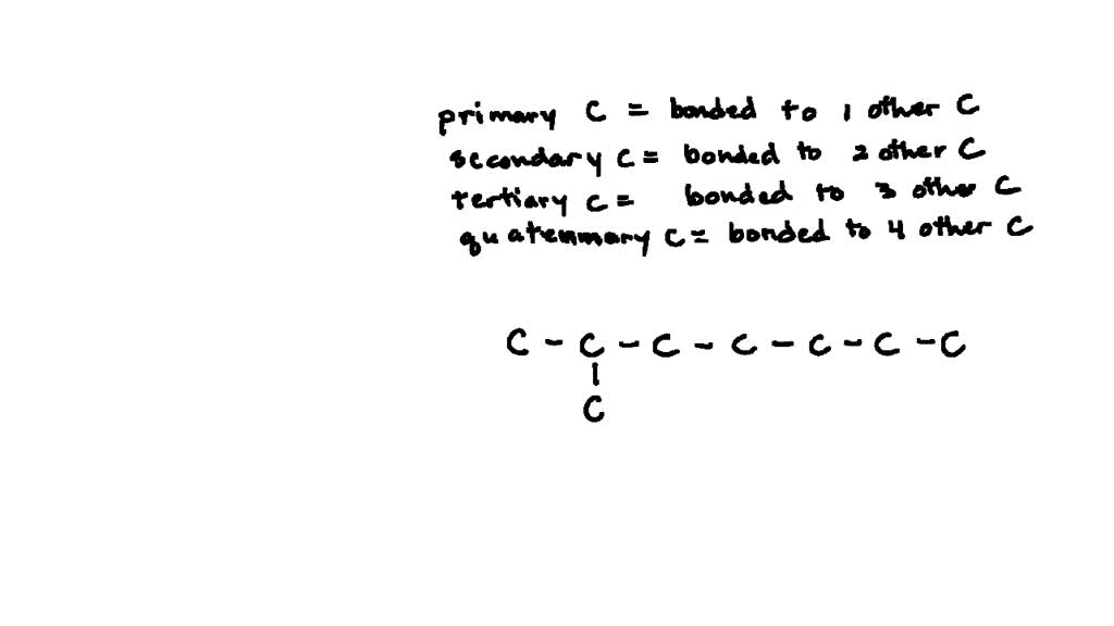 SOLVED: How many primary, secondary, tertiary, and quaternary carbon ...