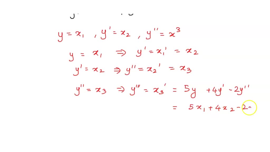 SOLVED: Transform the nth-order equation y” + a1y' + a0y = 0 into a ...