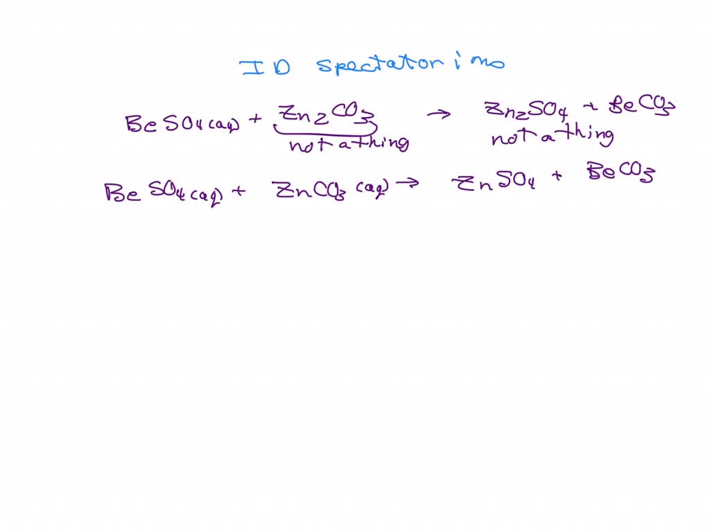 SOLVED: Identify all the spectator ions given the unknown phases of the ...