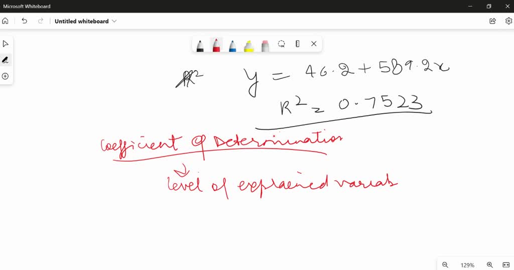 SOLVED: Give an estimated simple linear regression equation of y = 46.2 ...