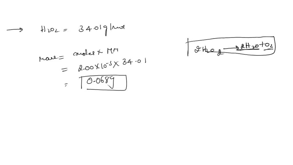 SOLVED: The decomposition of hydrogen peroxide is given by this ...