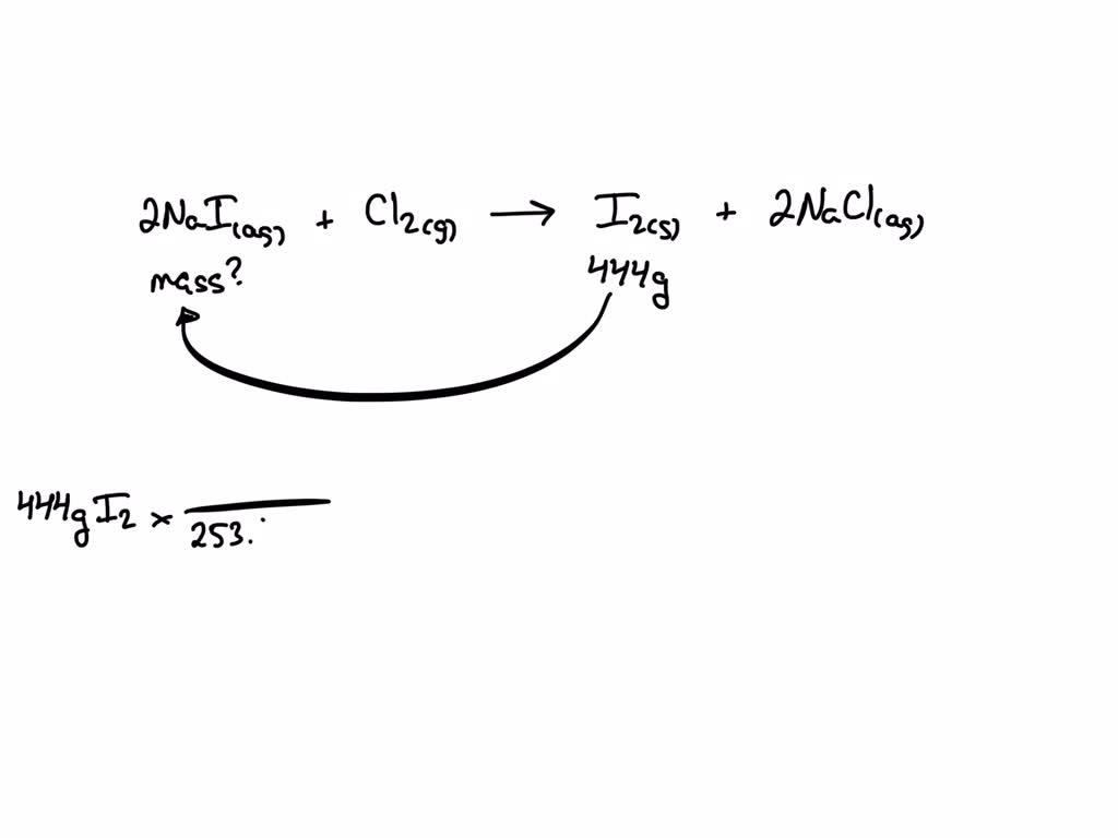 SOLVED: Iodine can be prepared by bubbling chlorine gas through an ...