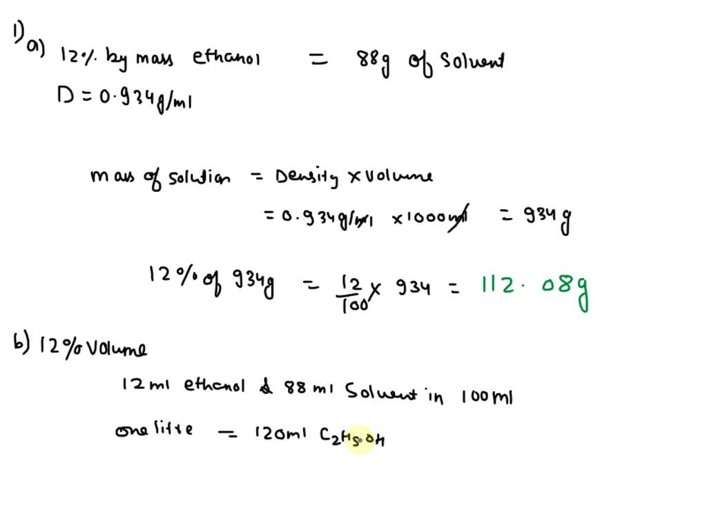 SOLVED: How many grams of ethanol are there in 1 liter-volume of wine (D = 0.934 g/ml ...