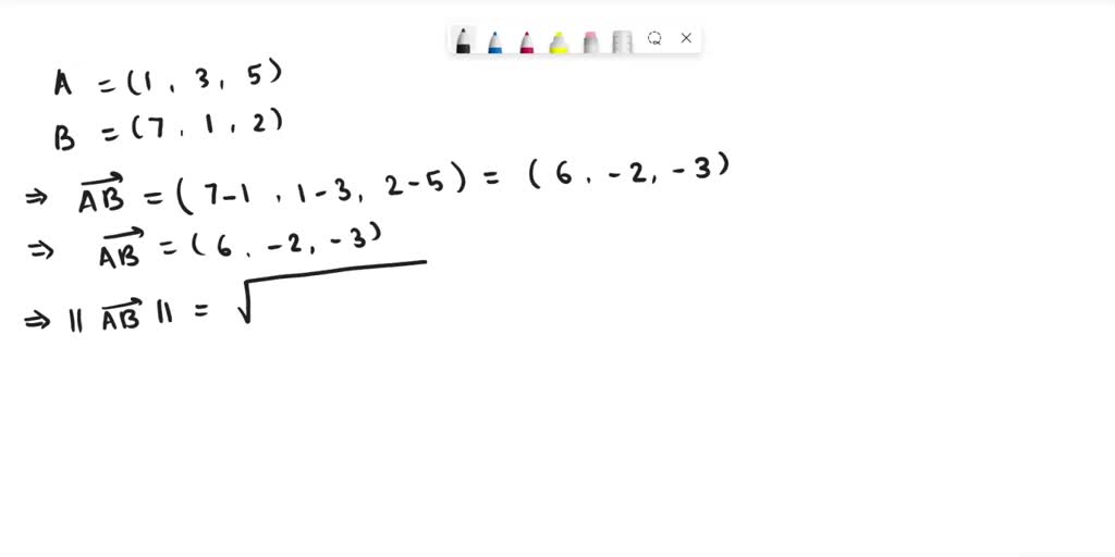SOLVED: Determine the unit vector in the direction of AB where A (1,3,5 ...