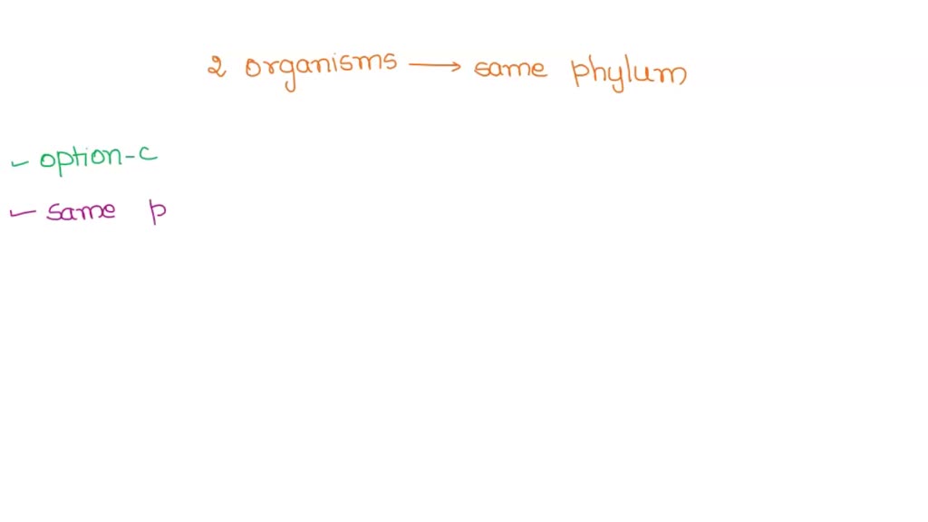 SOLVED: 1. What is true of two organisms that are in the same phylum? A ...