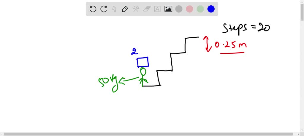 SOLVED: 50kg man with 20kg load on his head climbs up 20 steps of 0.25m ...