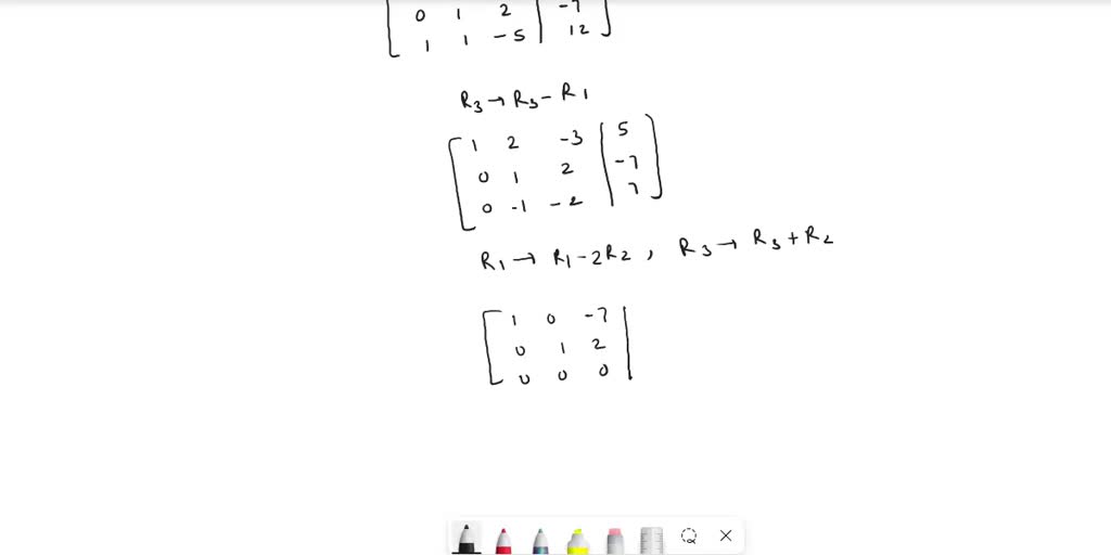 SOLVED: The augmented matrix for the given system of equations is in ...