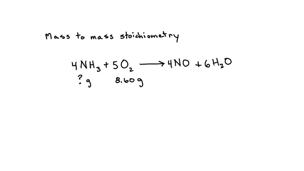 SOLVED: Ammonia NH3 chemically reacts with oxygen gas O2 to produce ...