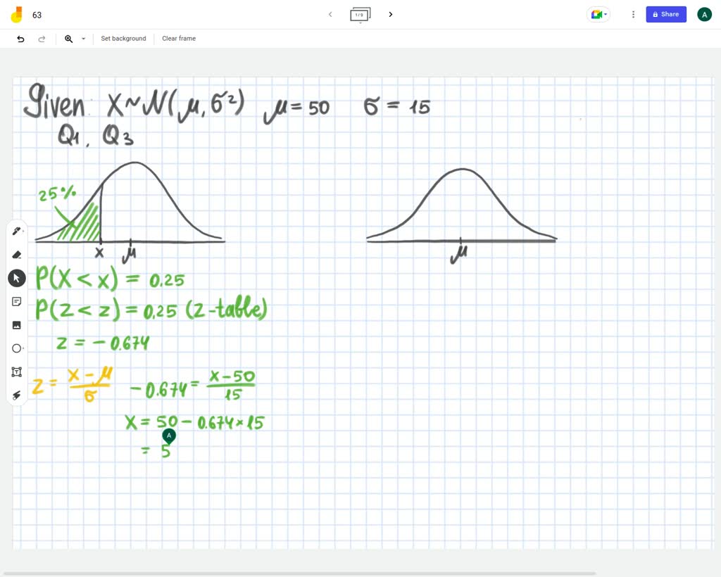 SOLVED: For a normal distribution with mean 50 and standard deviation ...