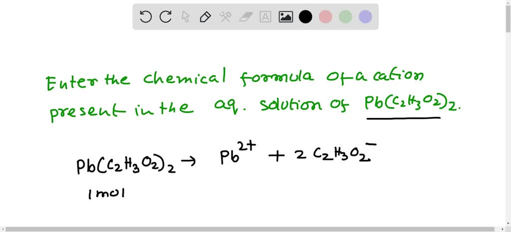 Enter the chemical formula for the cation present in the aqueous ...