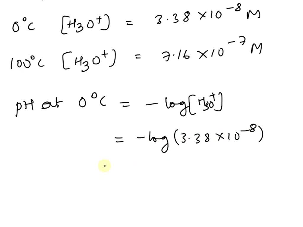 SOLVED: Texts: 1. Draw two pH scales for pure water at 0 °C and 100 °C ... SOLVED: Texts: 1. Draw two pH scales for pure water at 0 °C and 100 °C ...