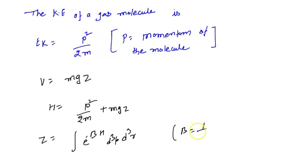 SOLVED: 2. Ideal Gas in Gravity An ideal monatomic gas of N particles ...