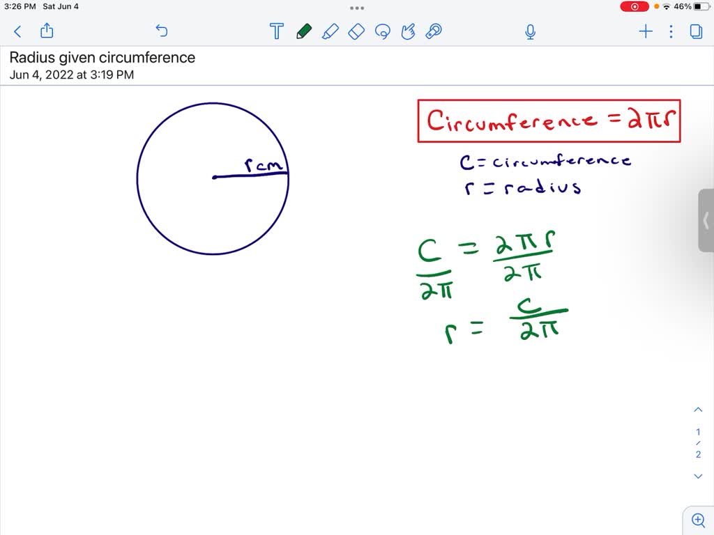SOLVED: Consider a circle whose size can vary. Let r represent the ...