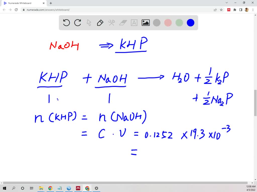 SOLVED: Potassium hydrogen phthalate (KHP) is a monoprotic acid and is ...