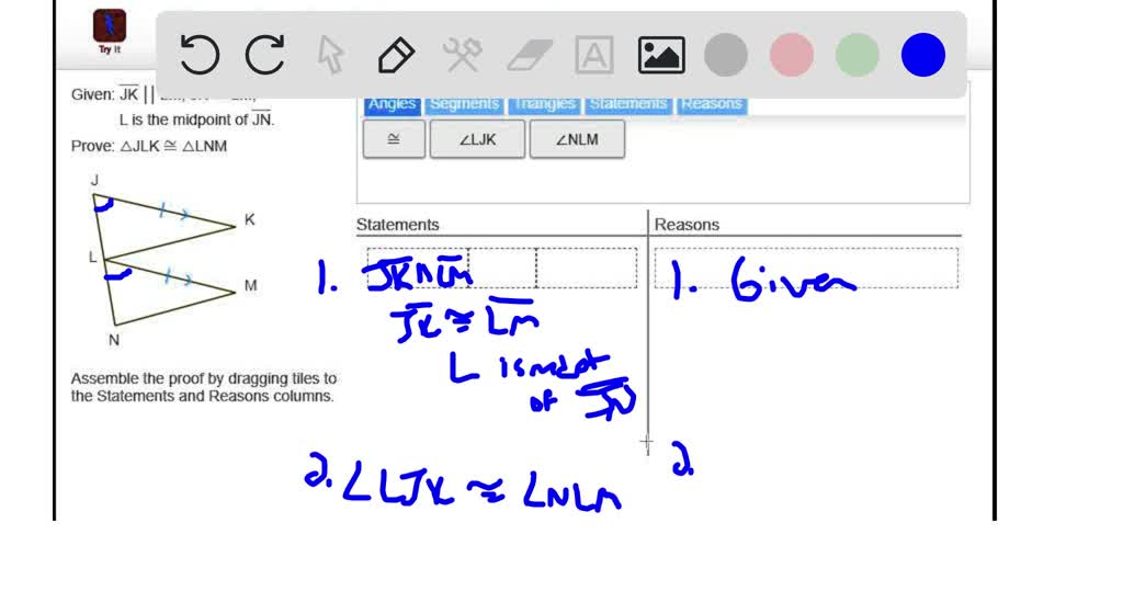 SOLVED: 'What is the SAS Statement AXI Prove the two triangles are congruent by completing the ...
