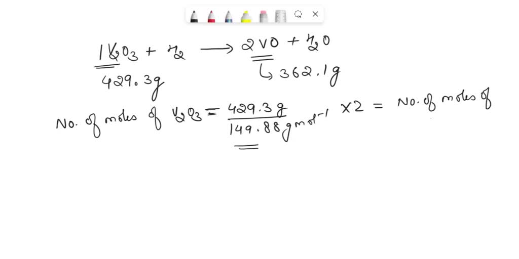 SOLVED: Vanadium(II) oxide can be prepared by reaction of vanadium(III ...