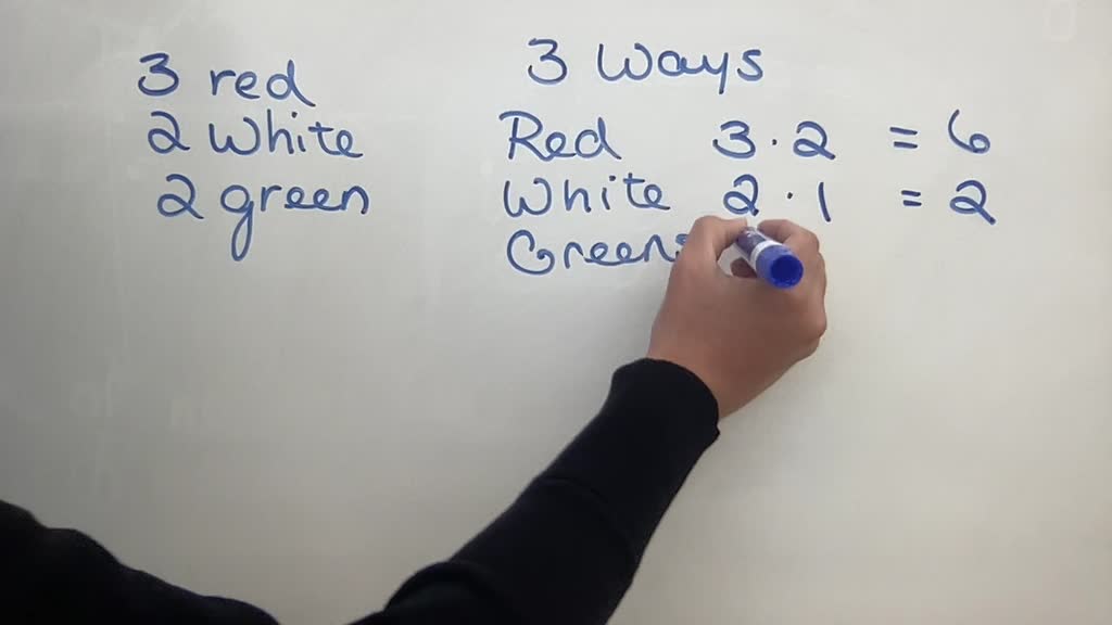 SOLVED: A box contains three red, two, white and two green balls. Two balls are drawn out of the ...