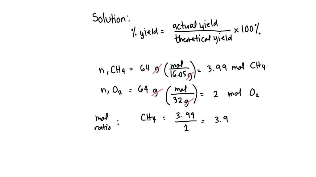 SOLVED: CH4 + 2O2 â†’ CO2 + 2H2O If the reaction of 64.00 g of methane ...