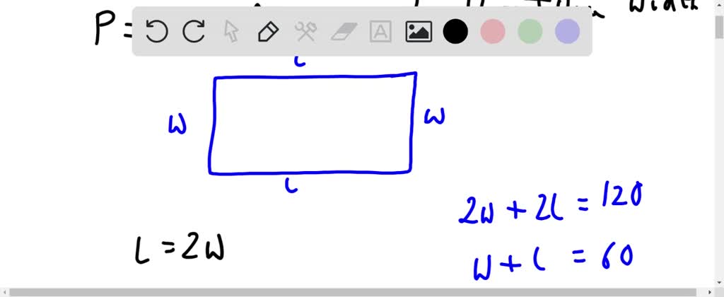 SOLVED: The perimeter of a rectangular floor is 120 feet. Find the ...