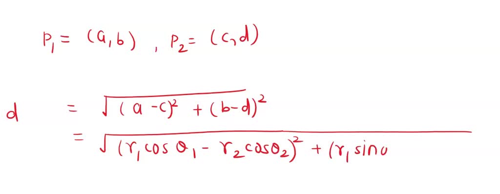 The distance between the points ( cosA, sinA ) and ( -sinA, cosA ) is