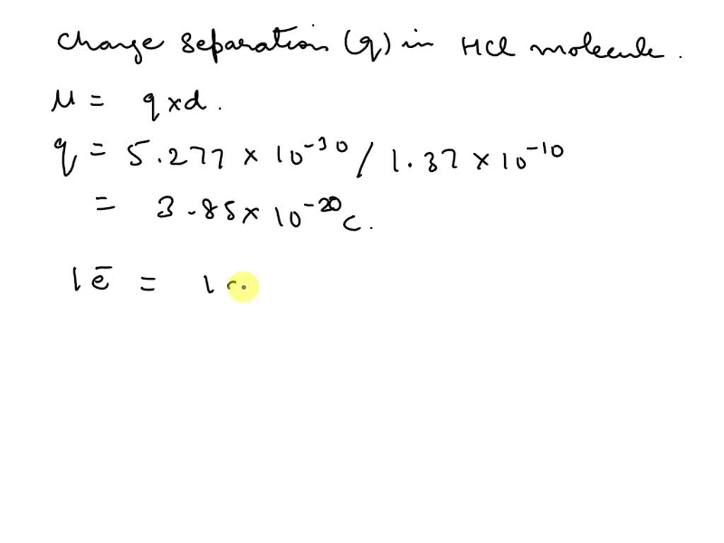 The bond length in the HCl molecule is 1.37 Å. The experimentally ...
