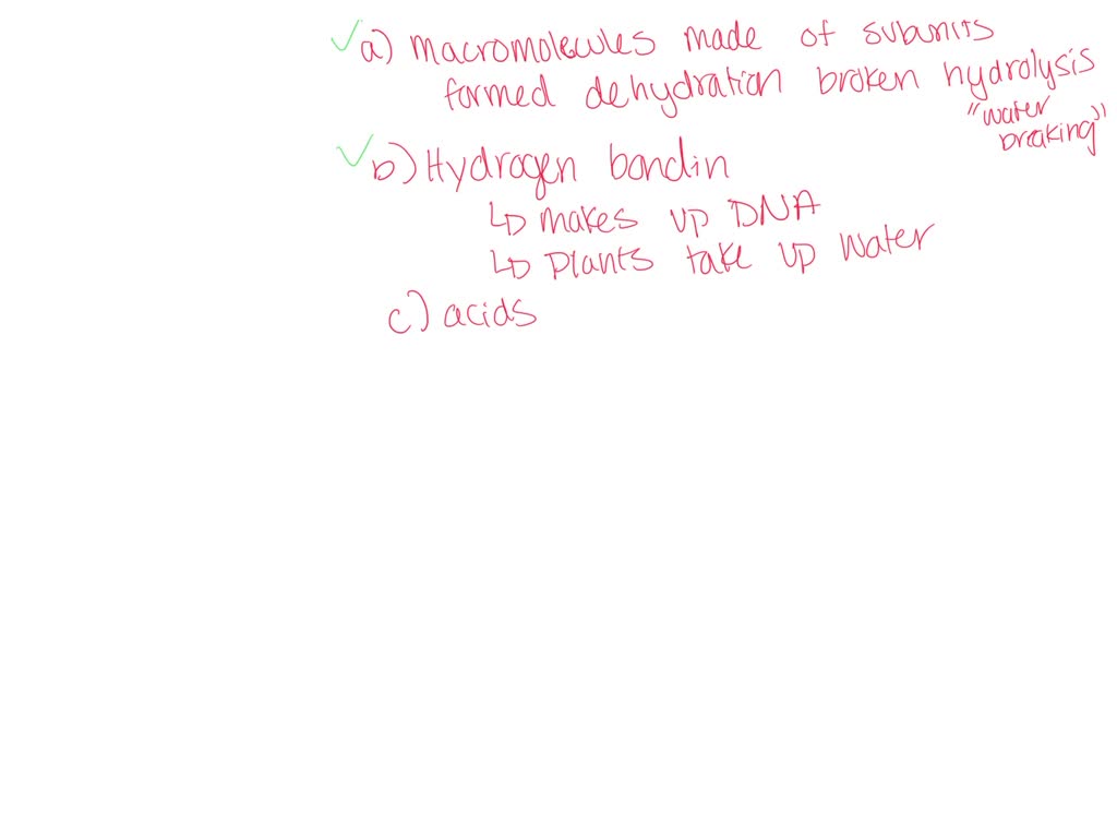 Solved Which Of The Following Is Are Correct A Macromolecules Are