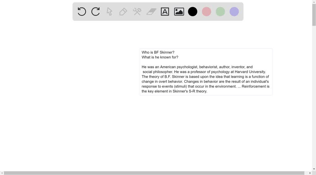 SOLVED: 'Who is BF Skinner? What is he known for? Watch the video in ...