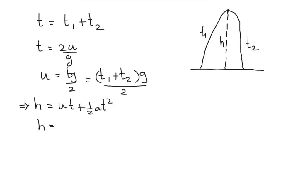 SOLVED: a body is projected vertically upwards . If t1 and t2 be the times , at which it is at a ...