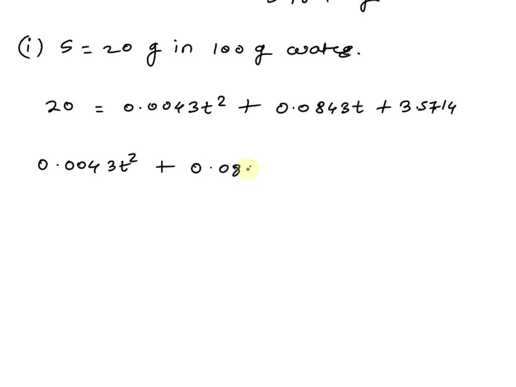 SOLVED: The solubility of sodium chlorate in water was measured at a ...