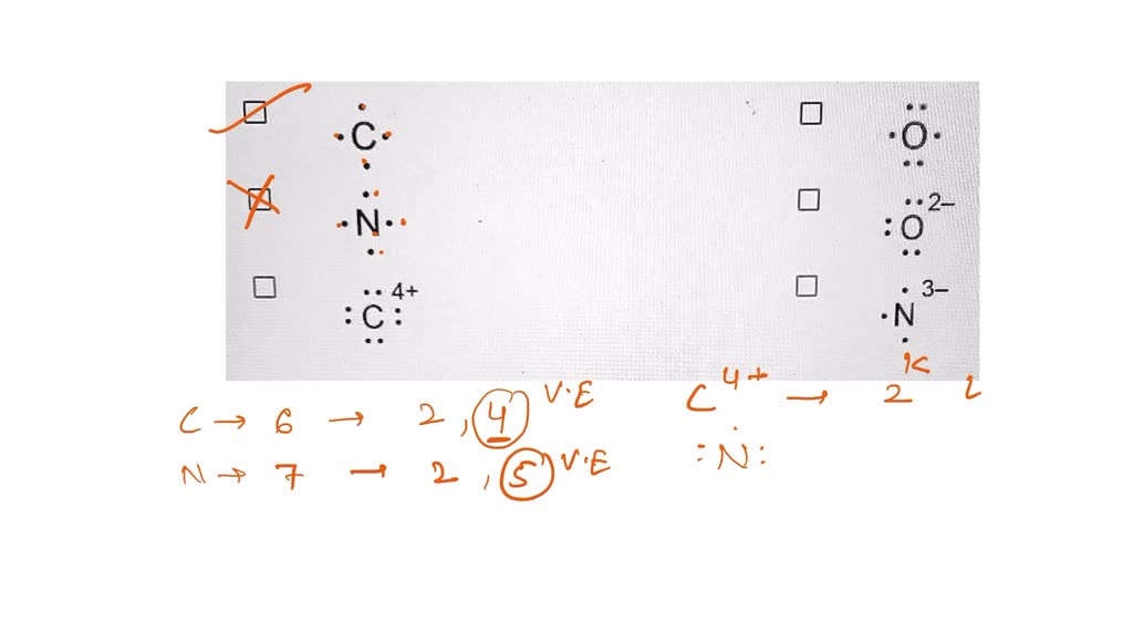 SOLVED: Select the atoms or ions drawn with valid Lewis dot structures 2 4+ C 3-