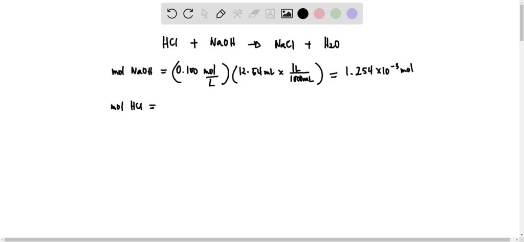 SOLVED: The titration of 10.00 mL of an HCl solution of unknown concentration requires 12.54 mL ...