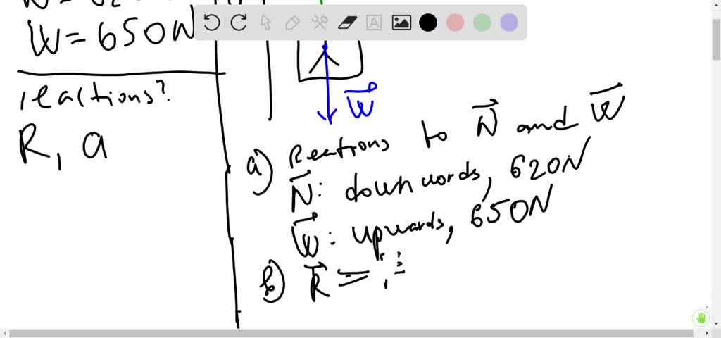 SOLVED: The upward normal force by the floor of an elevator is 620 [N ...
