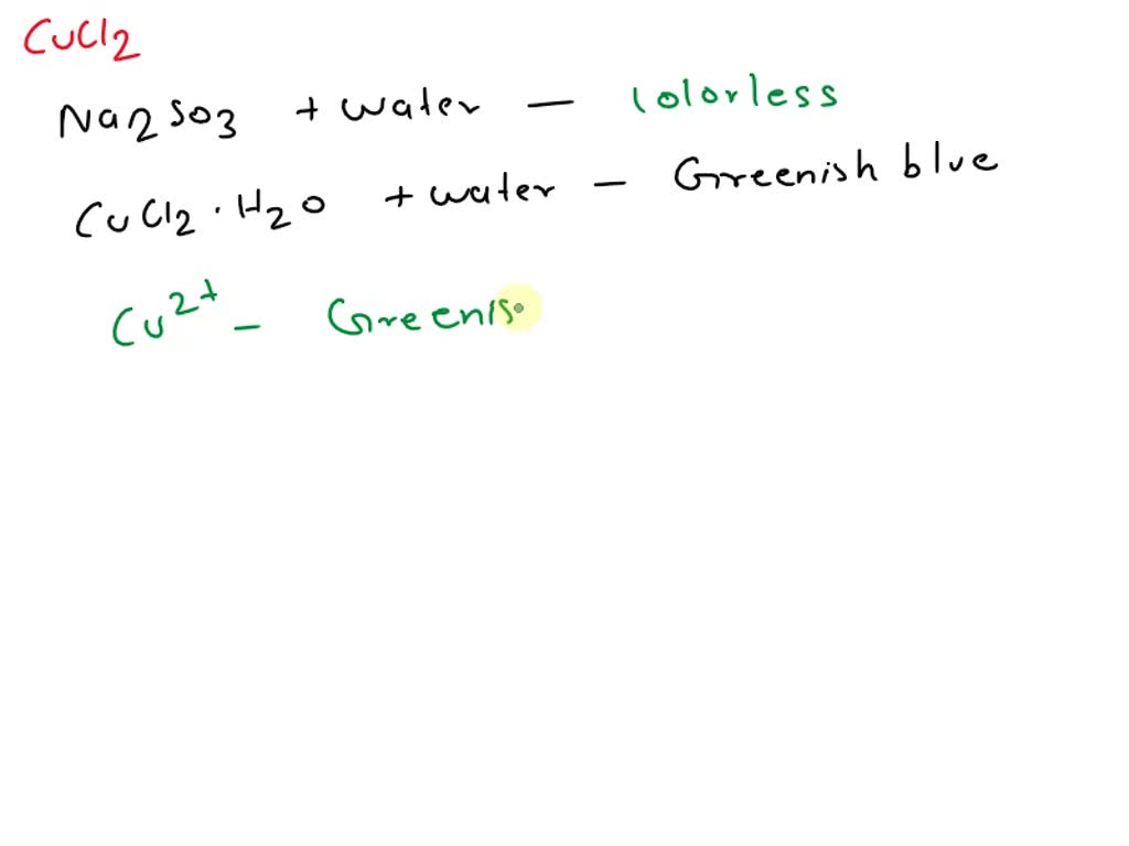 SOLVED: Preparation of copper(1) chloride What color is observed for ...