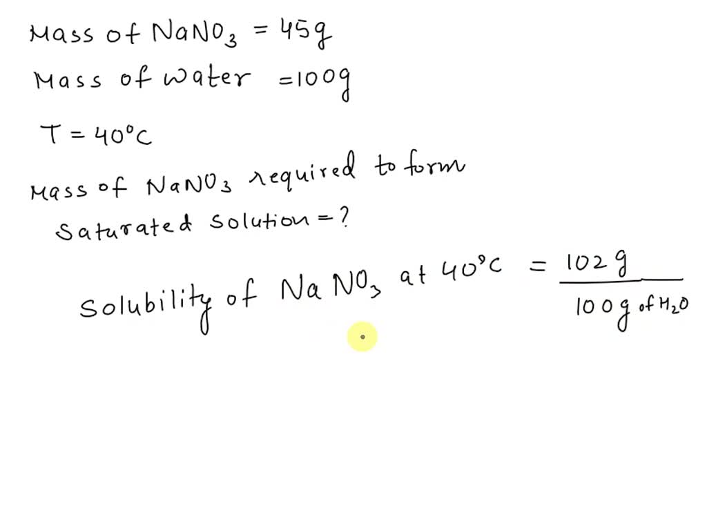 At 50 Â°C, the solubility of NaNO3 is 110 g/100 g of water. How many ...