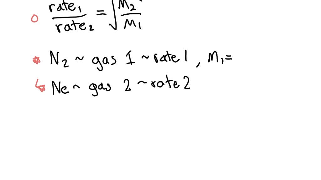 SOLVED: calculate the ratio of effusion rates for nitrogen (n2) and ...