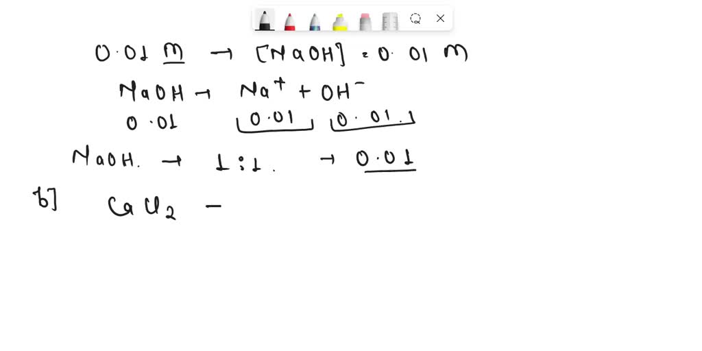 7- a) An aqueous solution of sodium hydroxide is labeled 0.010 M NaOH ...